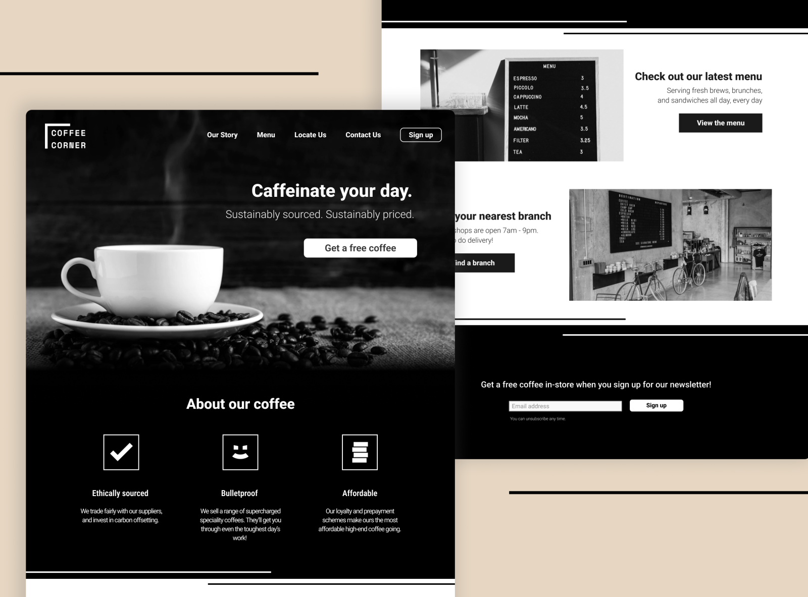 Coffee Website - Coffee Corner by Huan on Dribbble