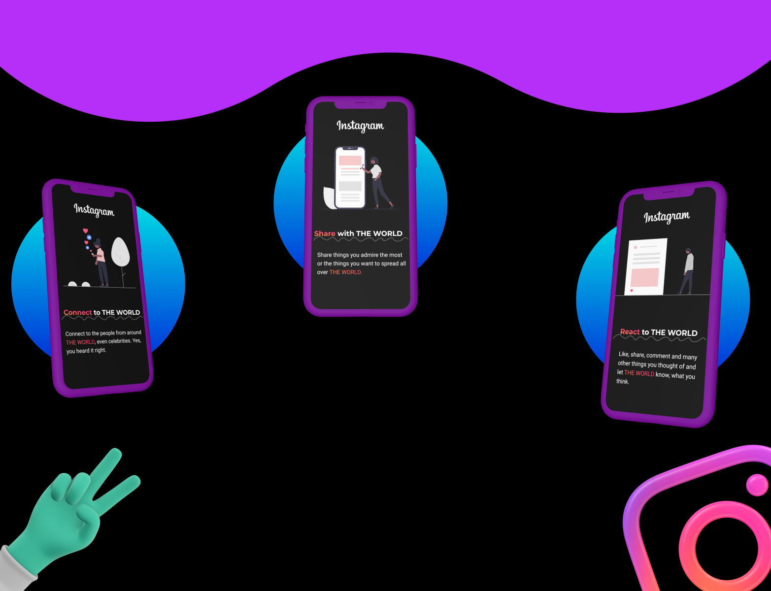 Instagram Onboarding Pages by Tushar Bhatotia on Dribbble