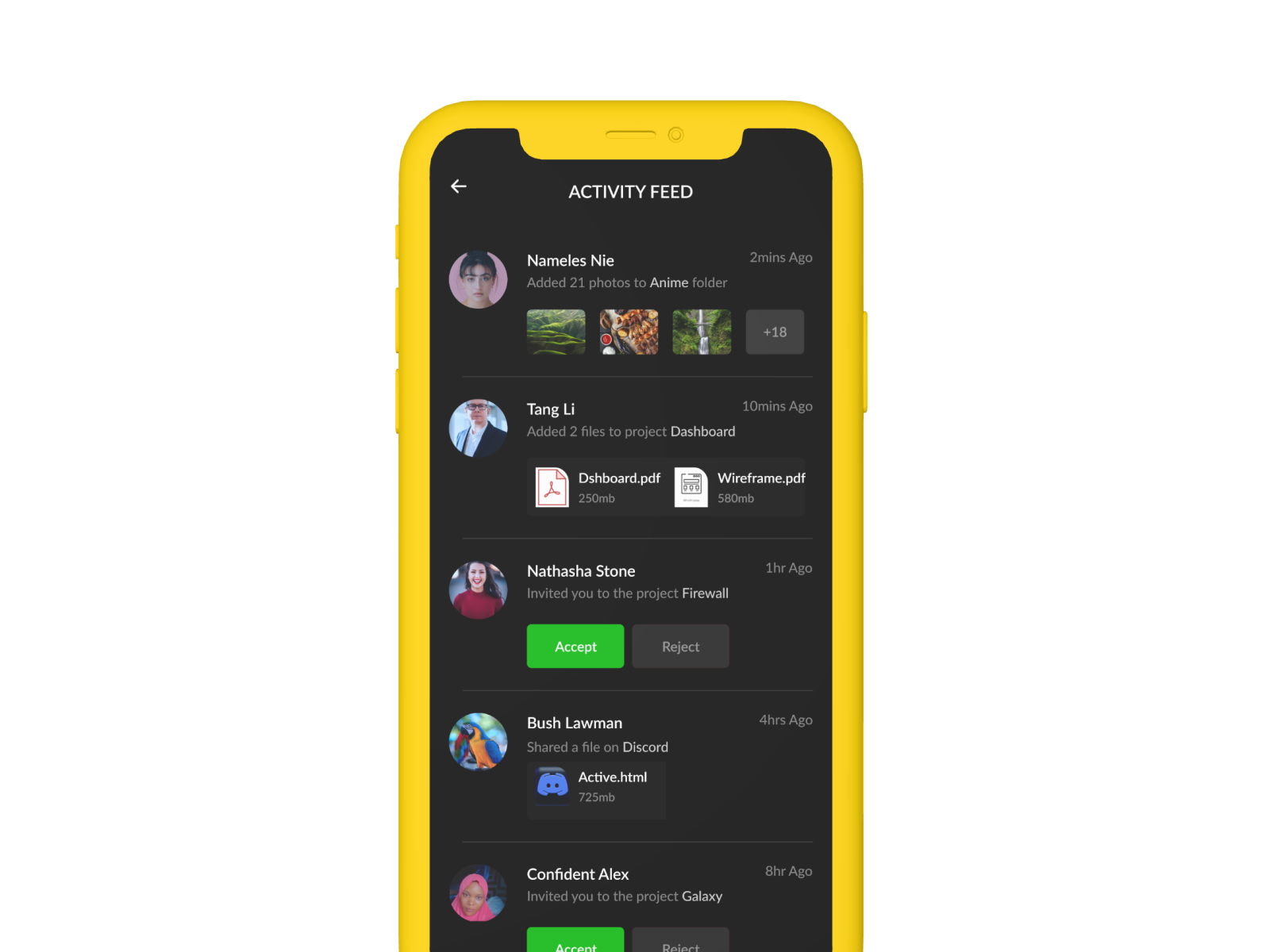 activity page ui by Lily Alexander on Dribbble