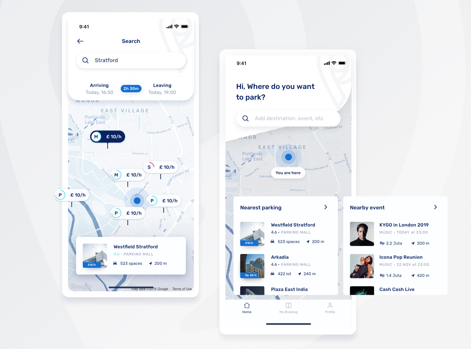 Parking App UI by Gabriel Seica on Dribbble