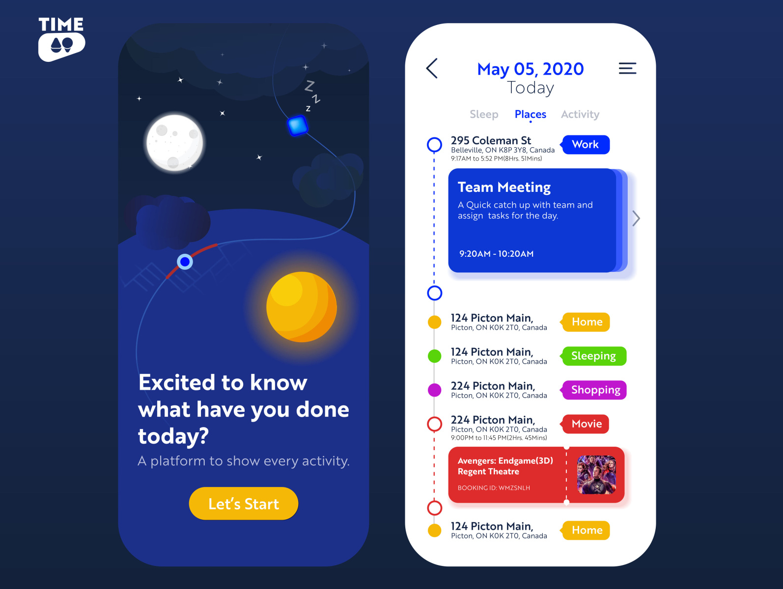 Timeline concept app by Karan on Dribbble