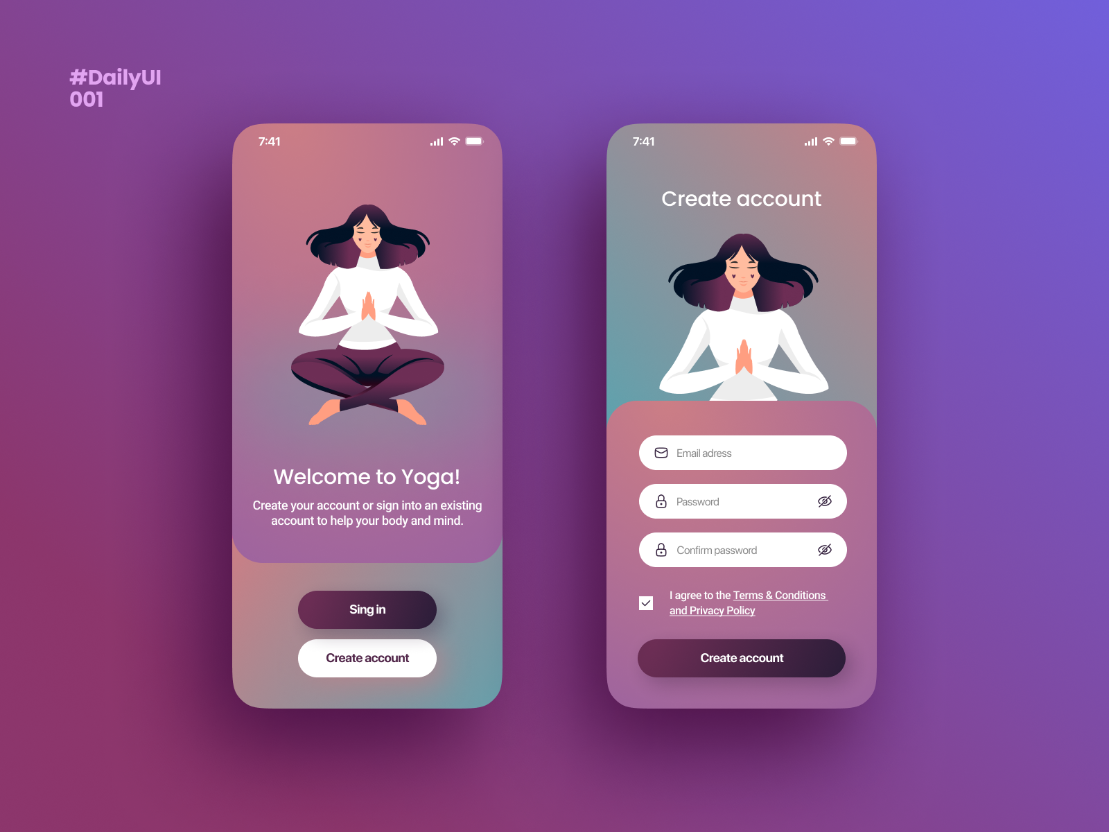 Daily UI #001 - Sign Up Page by Tetiana Zasko on Dribbble