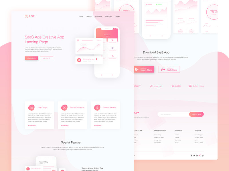 App Landing Page by H Moni on Dribbble