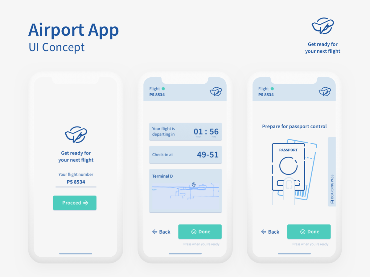 Airport App. UI Concept by Peacebot | Artur on Dribbble
