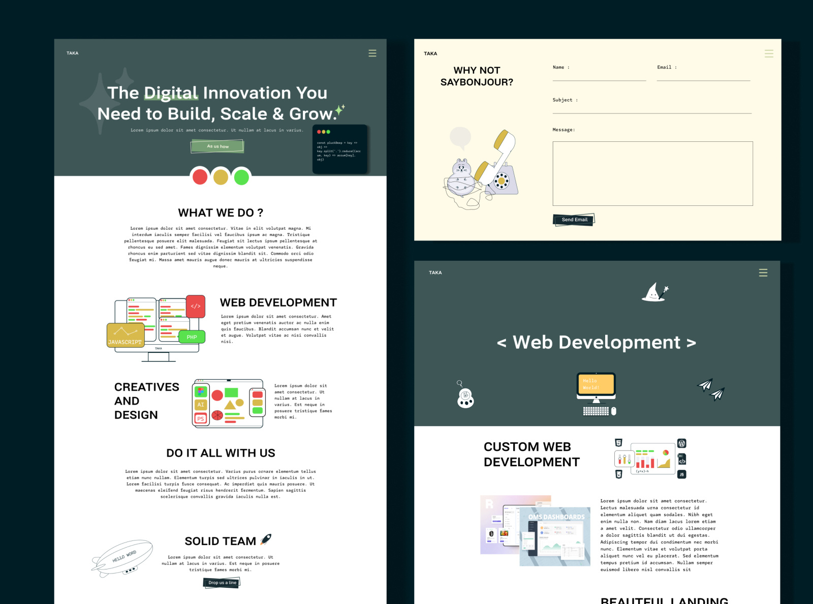 Taka Development web agency by Sarah Fardayati on Dribbble