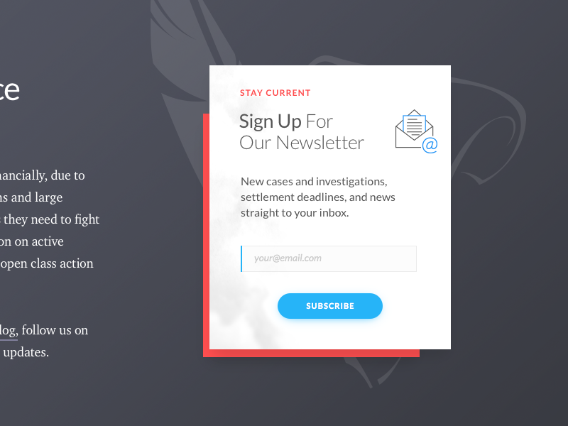 Newsletter Signup by Anthony Mineo on Dribbble