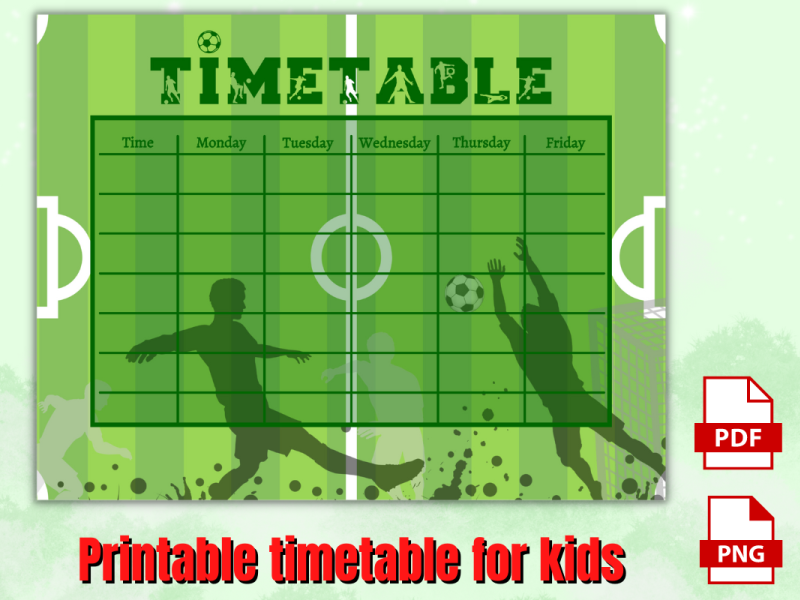 Soccer Timetable for Kids by Marcus Jungnickel on Dribbble