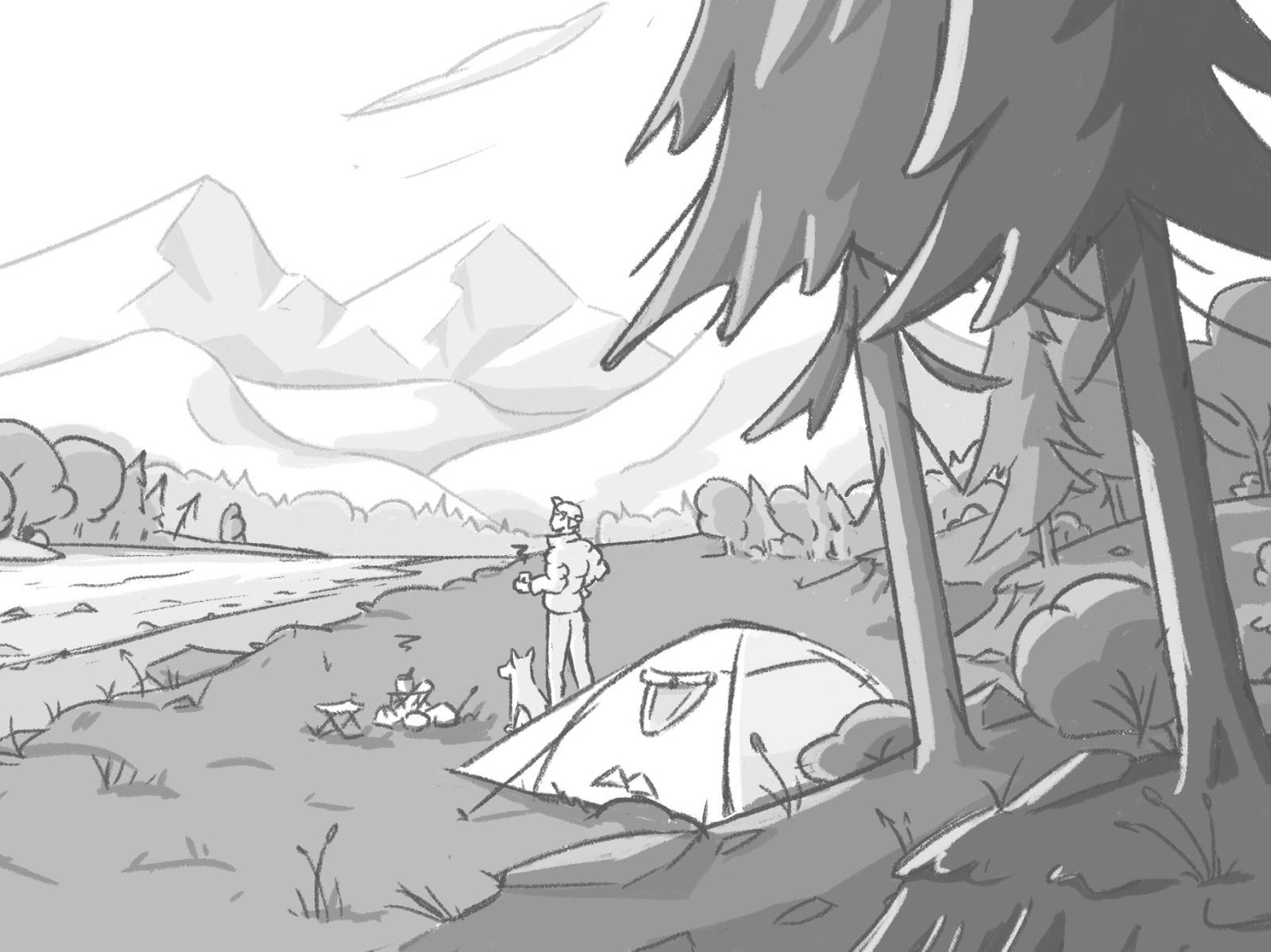 WIP Alpine Landscape by Jonathan Favari on Dribbble