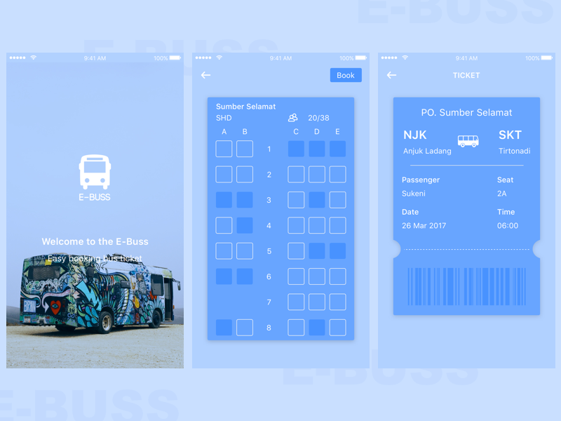 E-Buss App by Edwin Bagas on Dribbble
