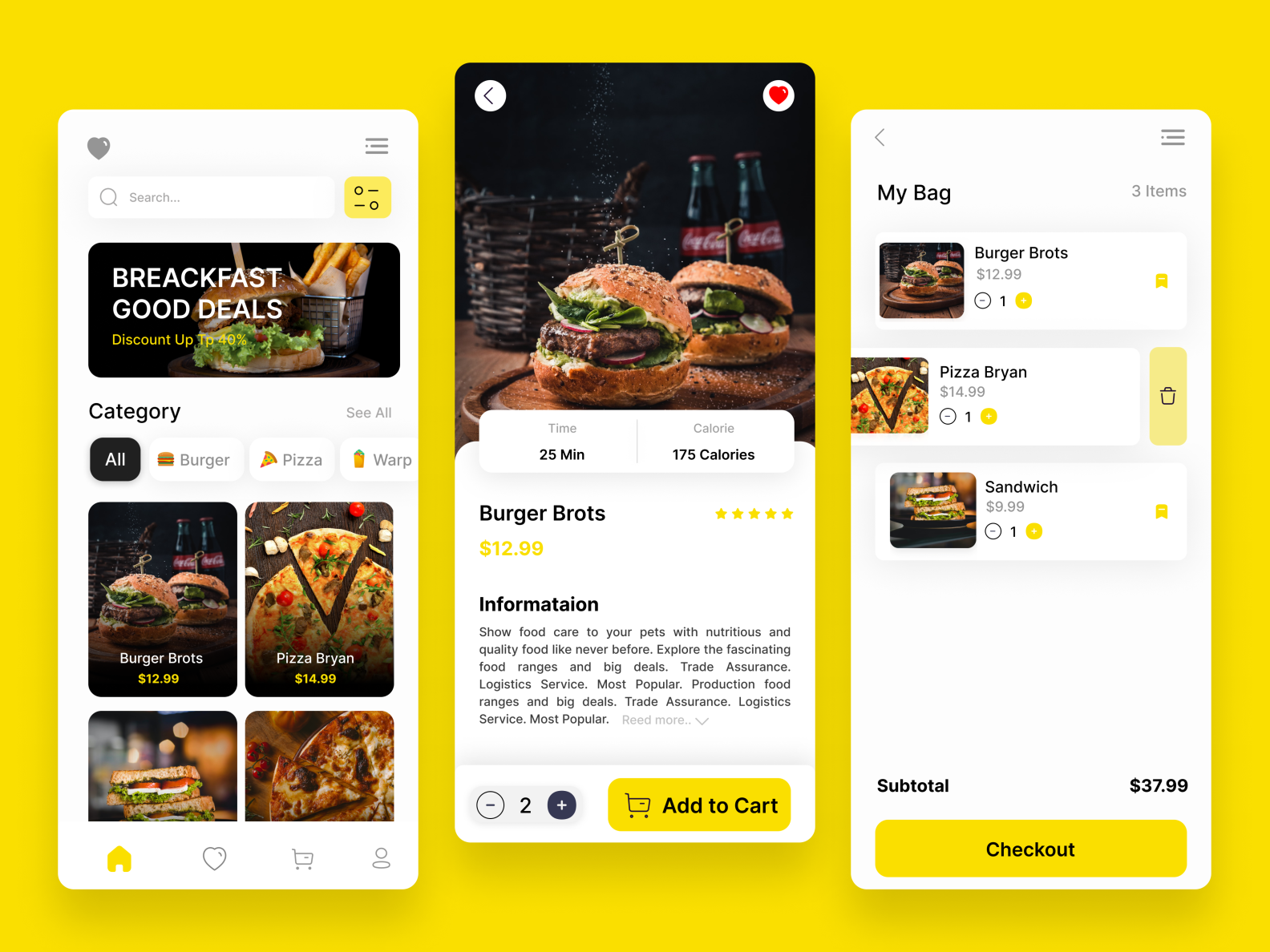 food UI design by Mahmood Fazile on Dribbble