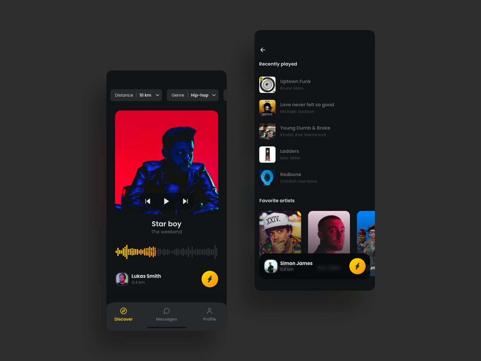 Profile Social Music App by Lina Farías for Appetiser Apps on Dribbble