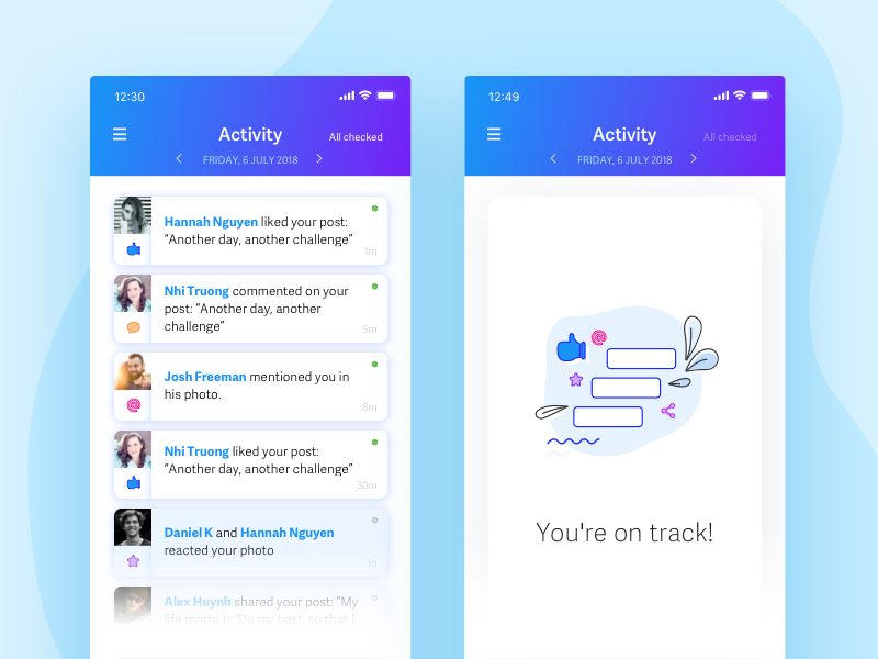 Daily Ui 47 | Activity Feed by Lap Tran / 𝗟𝗘𝗢 on Dribbble
