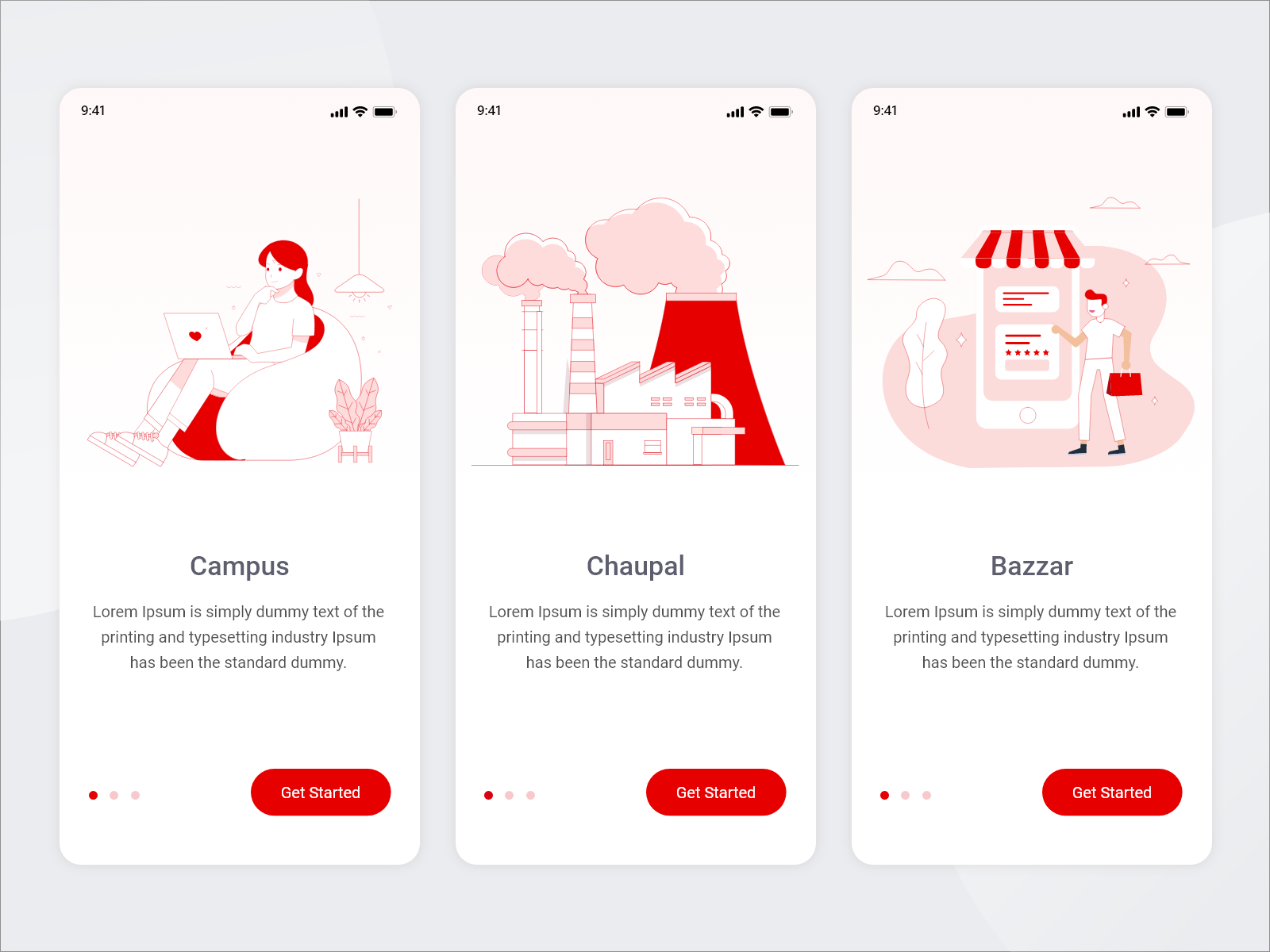 On Boarding Screen Exploration by vineeth on Dribbble