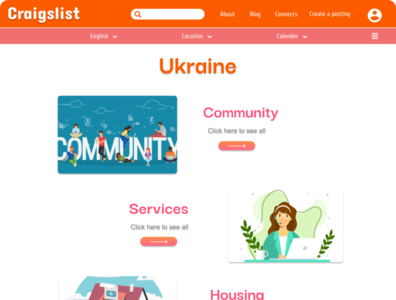 Craigslist website UI design by Harika Madireddy on Dribbble