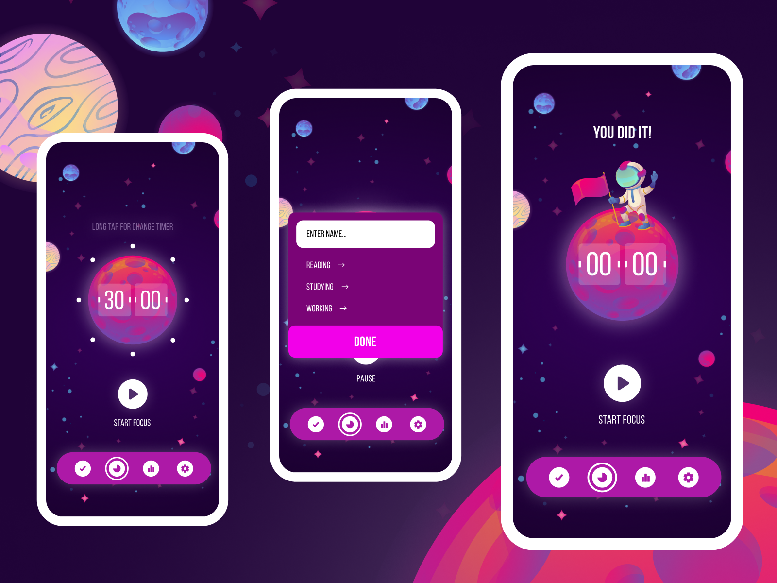 Exofocus - Productivity timer app by Sofia Kivokurtseva on Dribbble