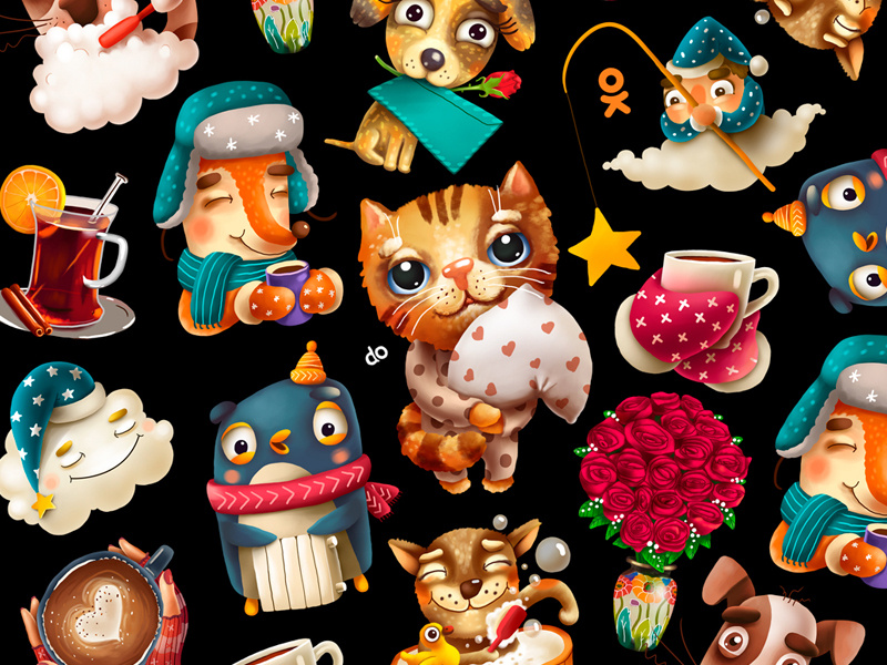 OK.ru Stickers by Fil Dunsky on Dribbble