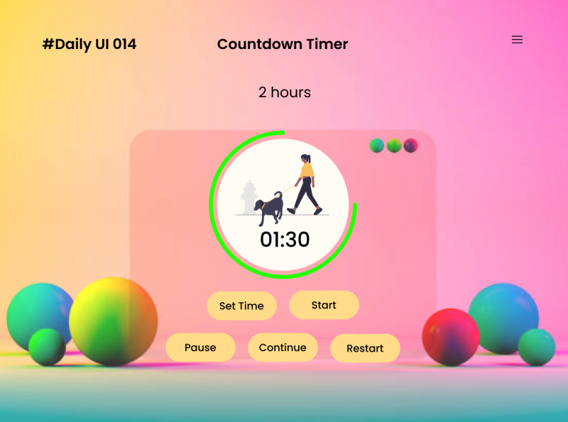 #DailyUI 014/100 countdown timer #designedBy Malthidar by Thidar Nyein on Dribbble