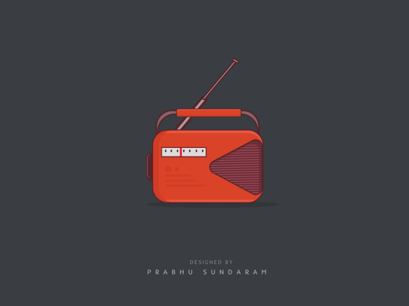 Old Radio With Antenna Illustration by Prabhu Sundaram on Dribbble