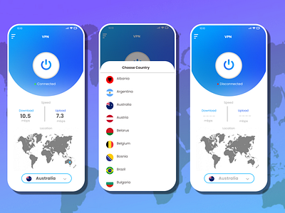 VPN App Ui Design by Prabhu Sundaram on Dribbble