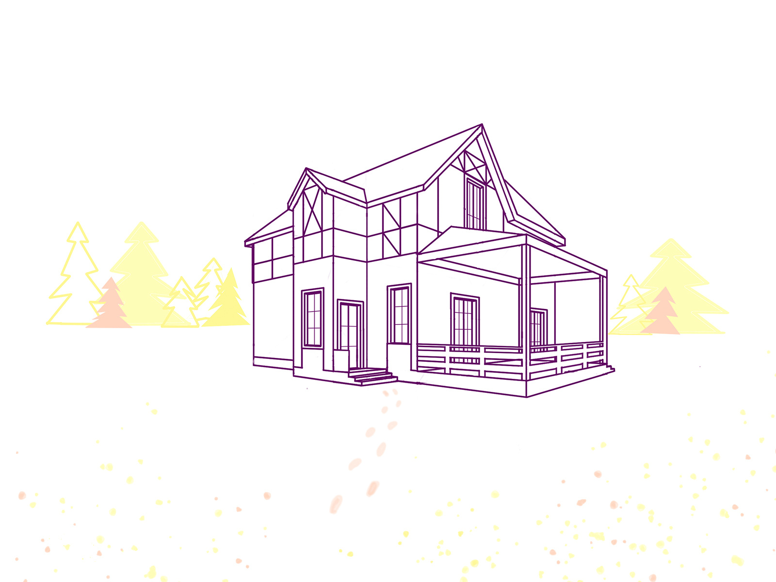 House in perspective by Ksenia Ogirenko on Dribbble