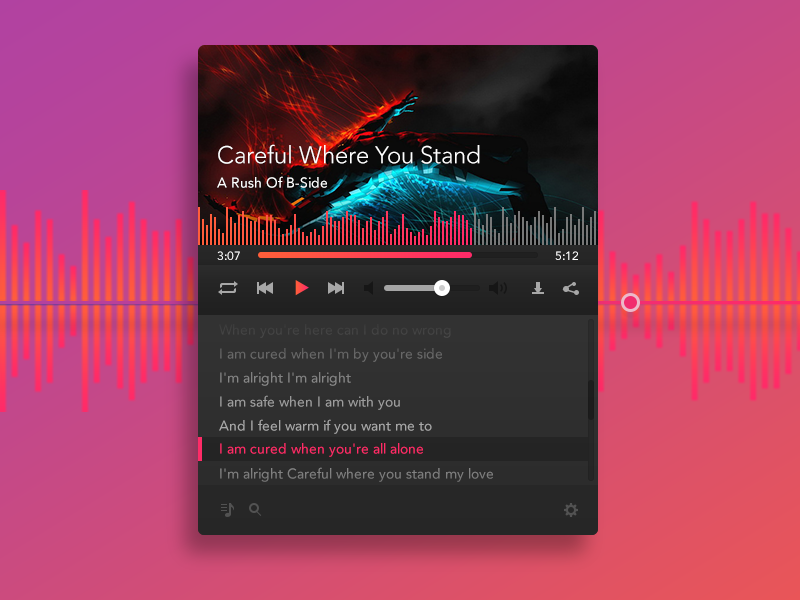 Music player by Summer77 on Dribbble