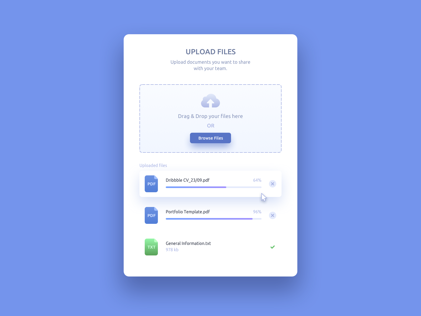 File Upload By Erin Serdechna Dribbble