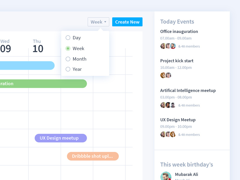 Dropdown UI Design for calender app by Bala UX on Dribbble