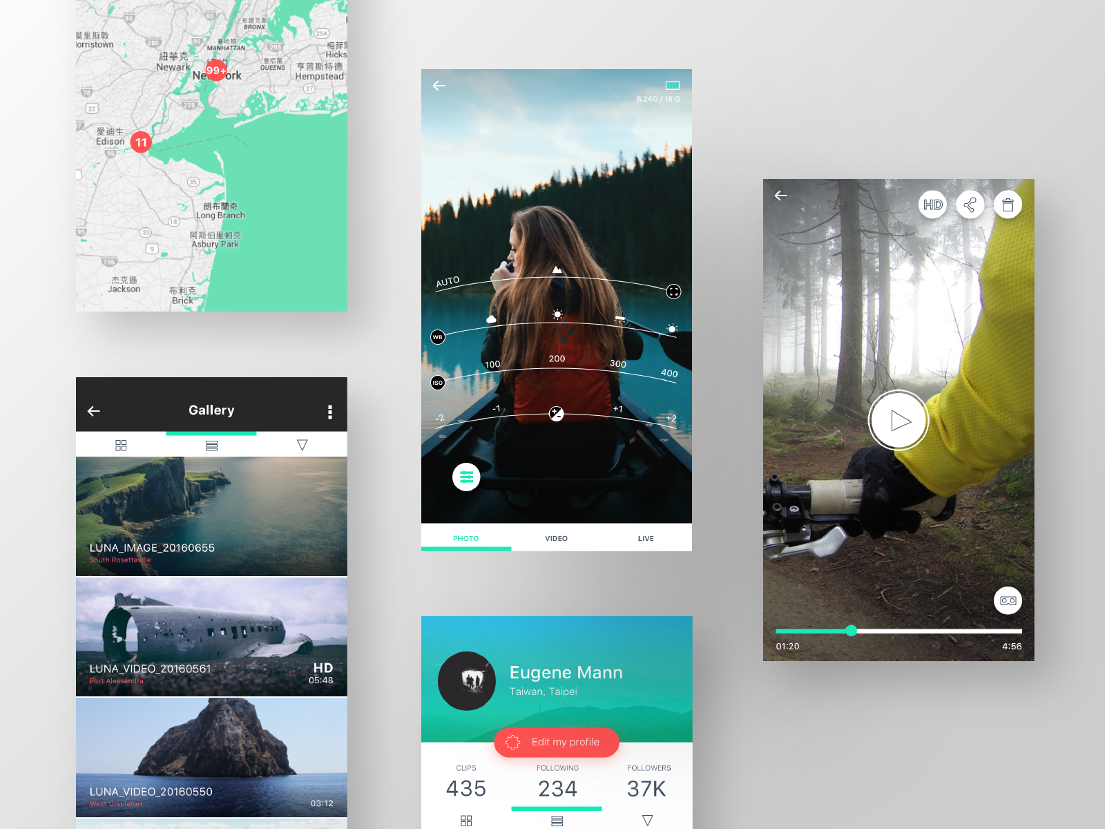 Luna 360 camera app design by Winston Huang on Dribbble