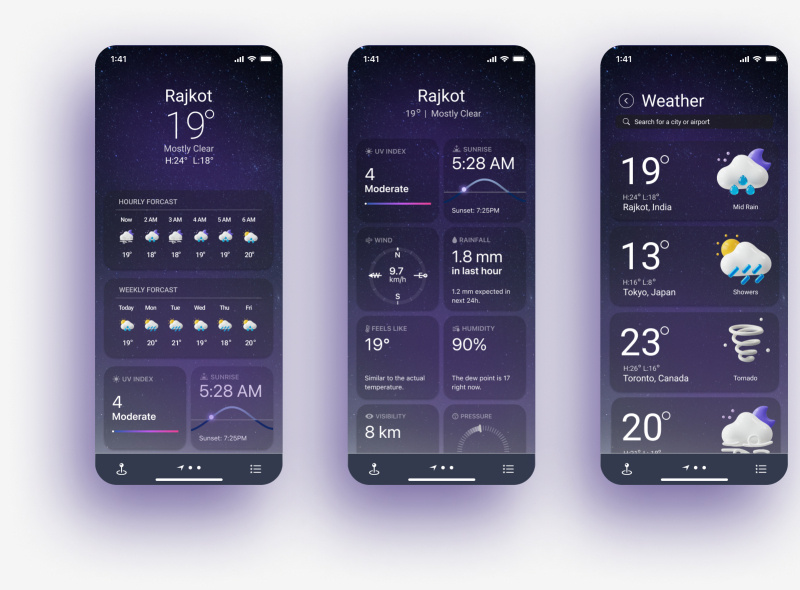 Weather App UI Design by Janki on Dribbble