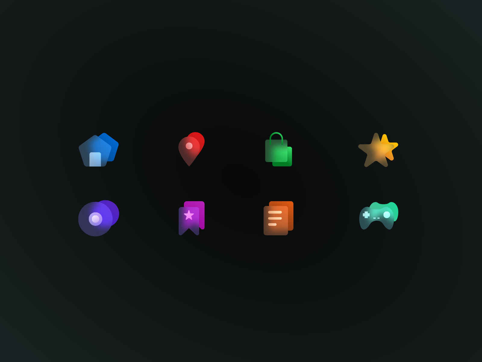 Frosted glass icons - dark by Isravel Raj on Dribbble