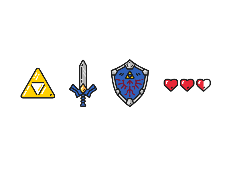 Legend of Zelda Icons by Vincent Chang on Dribbble