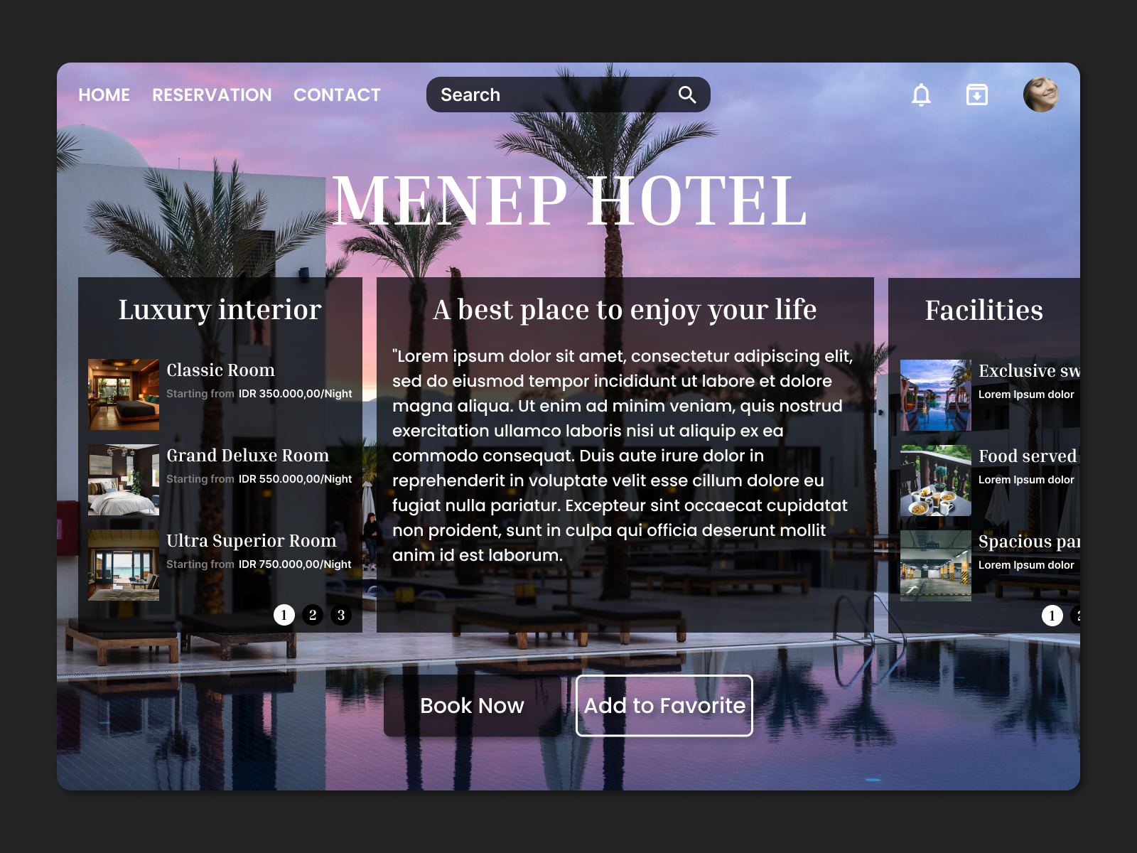 Hotel Web UI Design by Maheswara Wahyatma on Dribbble