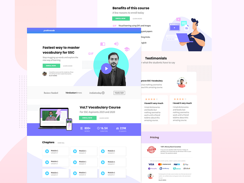 Online Course Landing Page Design by Yash Bhardwaj on Dribbble