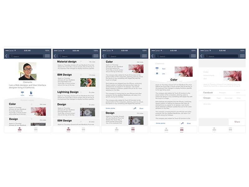 News Application by Clemente Garcia-Huerta on Dribbble