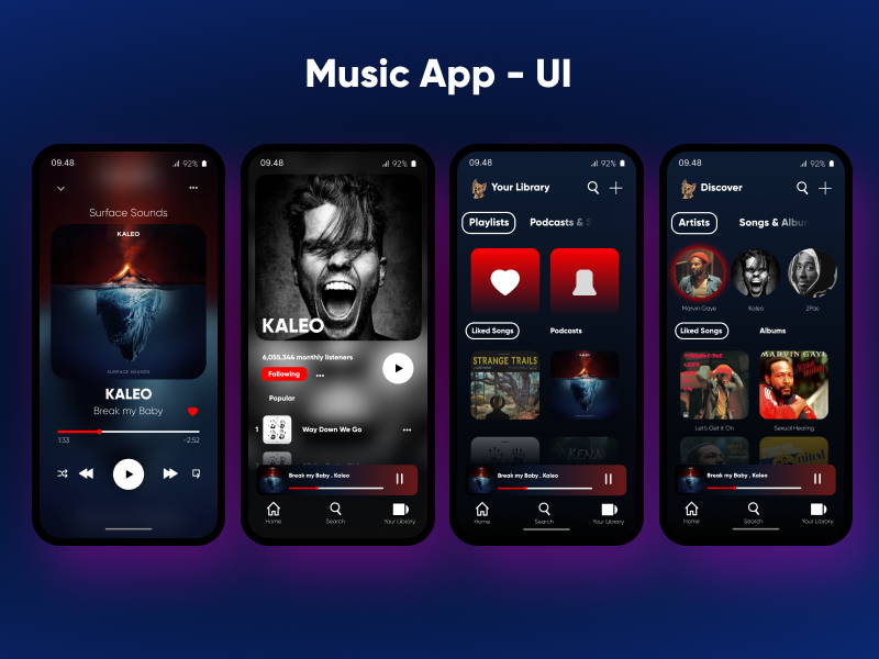 Music App - UI Design by Radu Romeo Pista on Dribbble