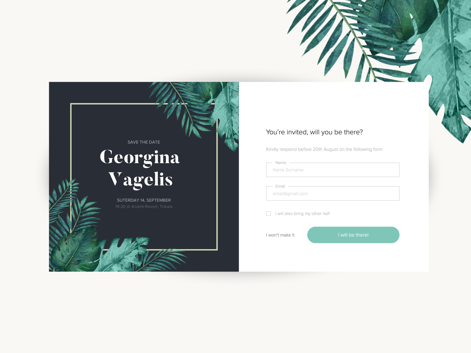 Wedding invitation Application by vangeltzo on Dribbble