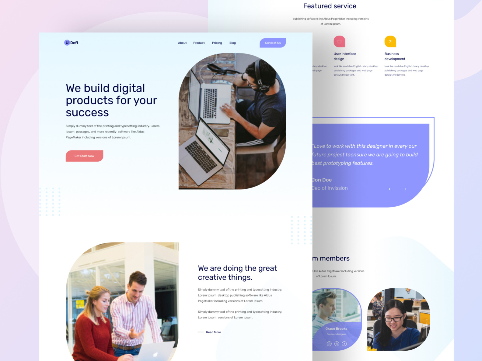 Digital agency landing page by Kallol Bhattacharjee Tushar for UI Deft ...