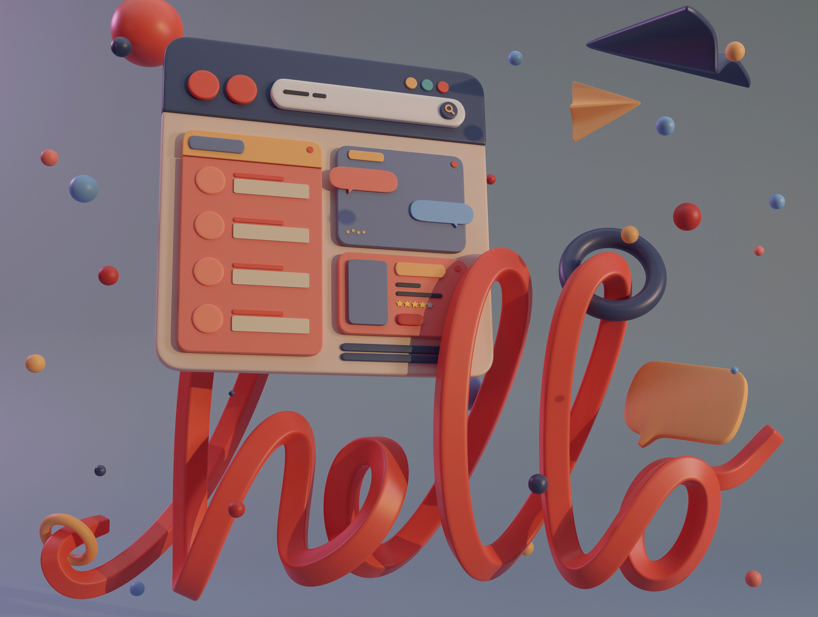 3d chat UI by Rayn on Dribbble