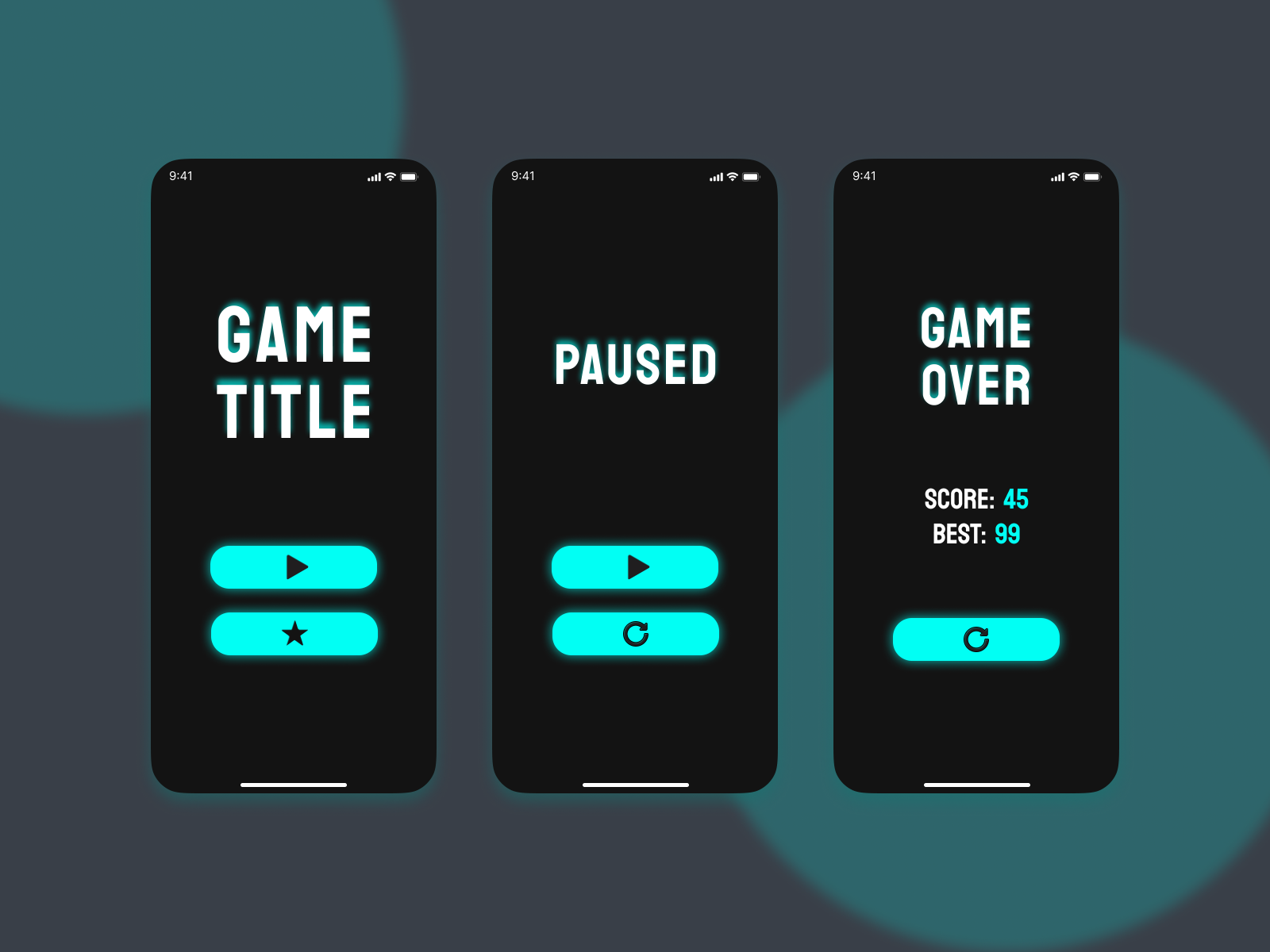 Neon Negative - UI Template for Mobile Games by Archana Beena on Dribbble