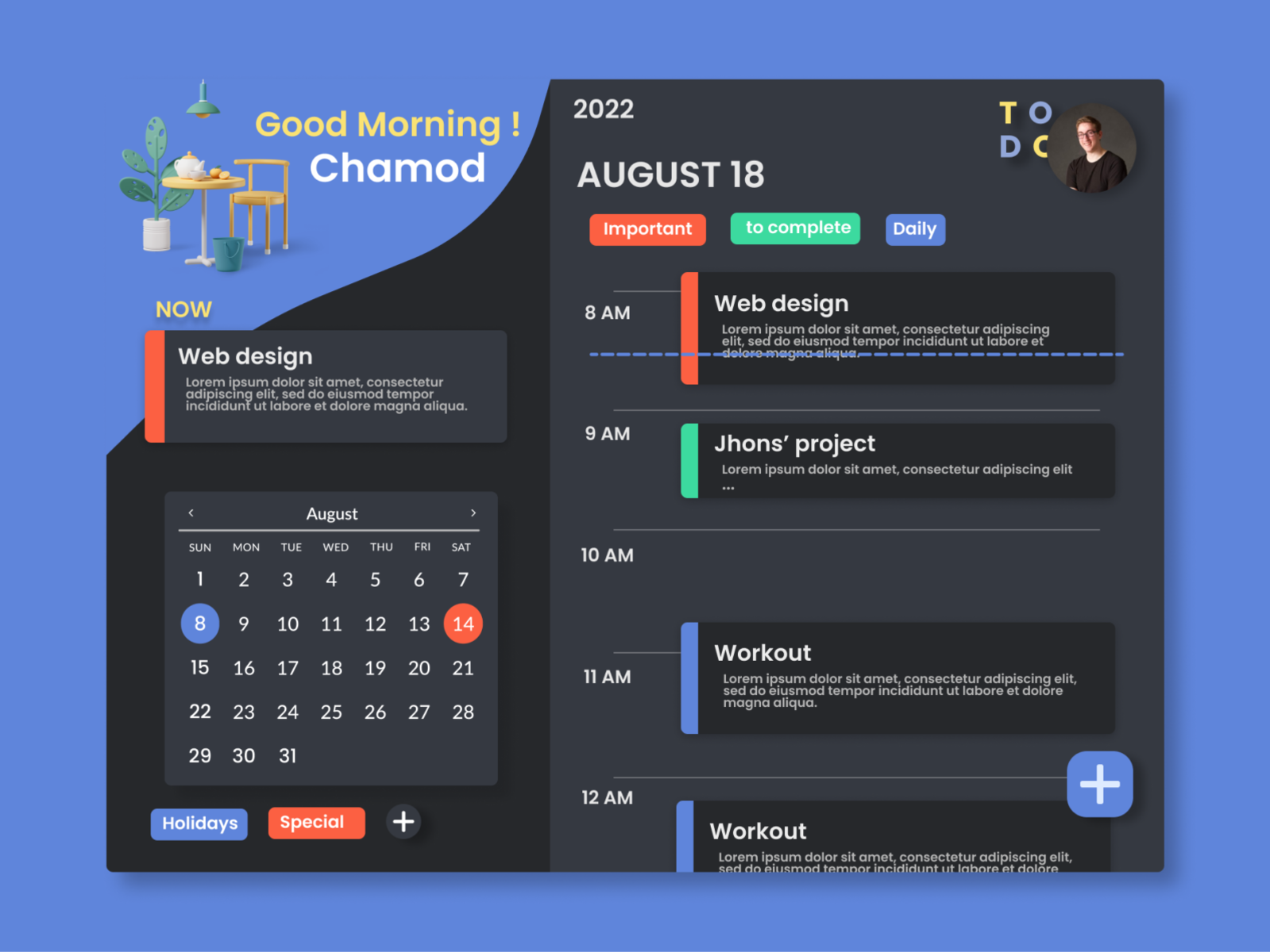 To-Do app design by Chamod Perera on Dribbble