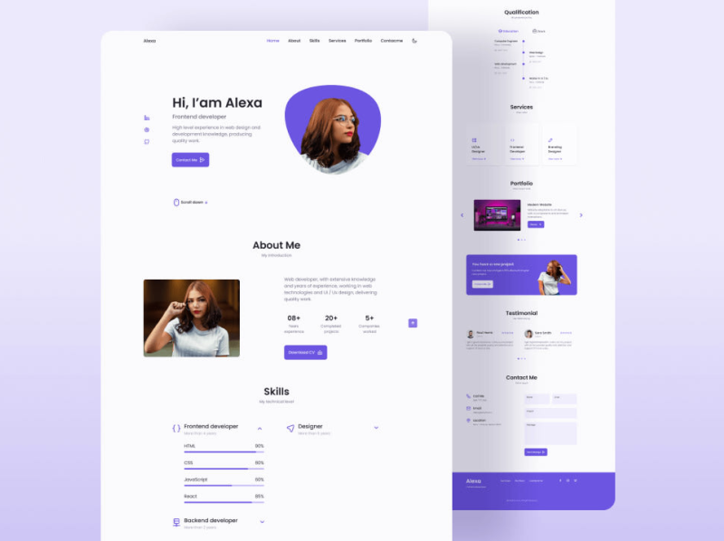 Responsive Protfolio website #01 by Turjo S. on Dribbble