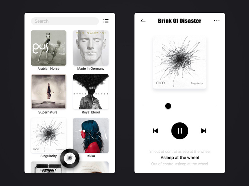 Daily UI - Music Player by Gohan_D on Dribbble