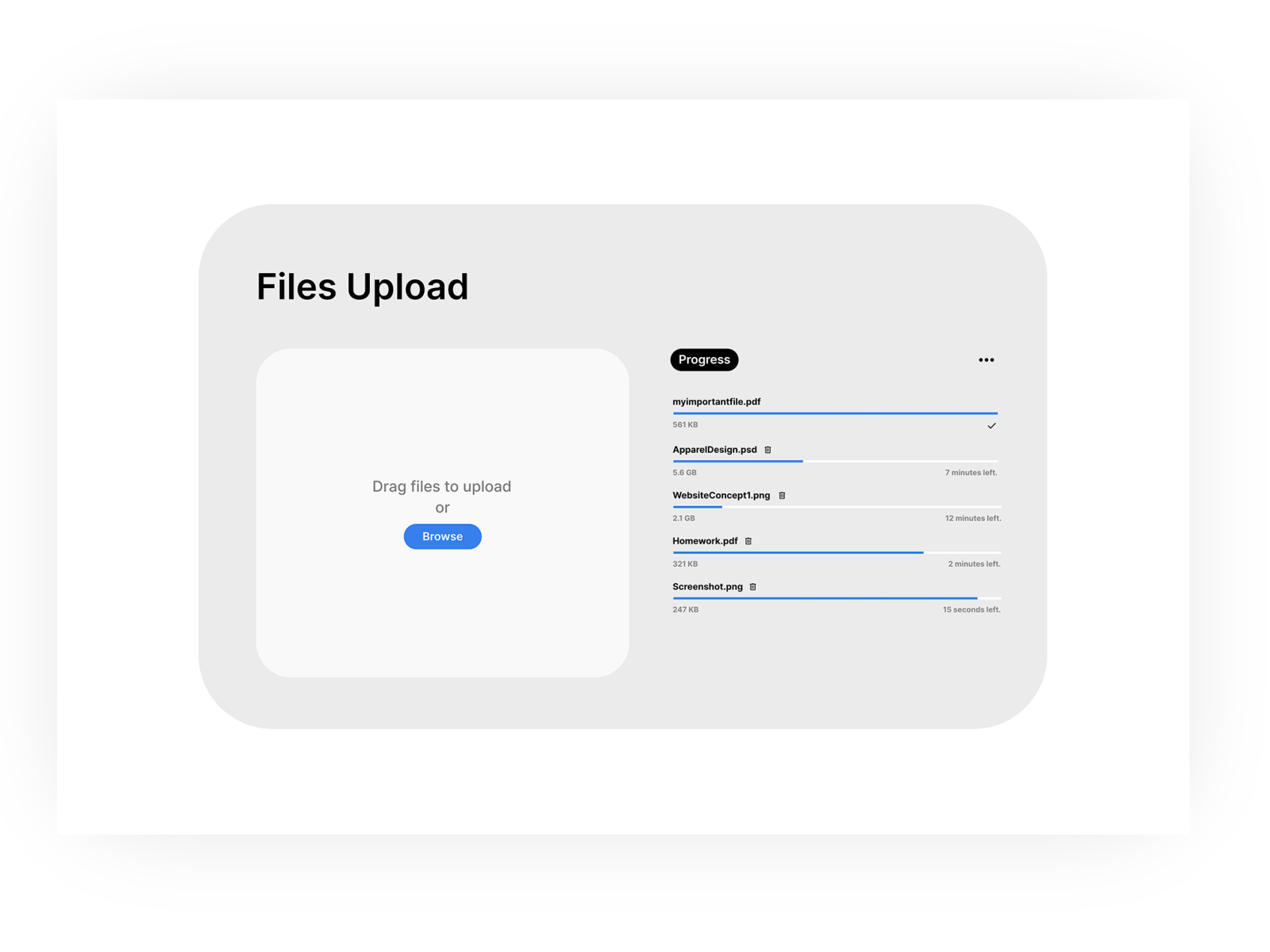 Files Upload by Syrus M. on Dribbble