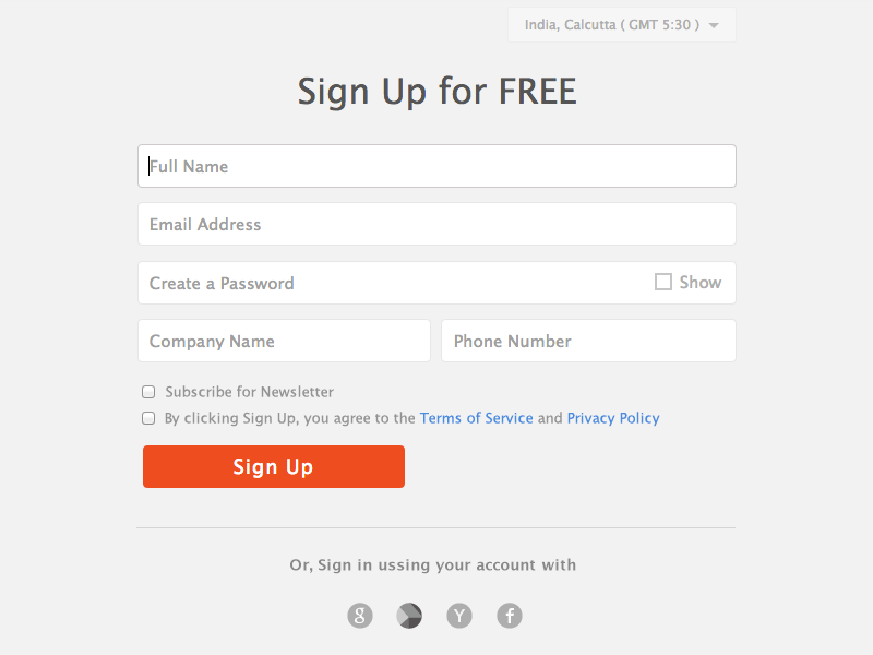 Signup form by PrabuN on Dribbble