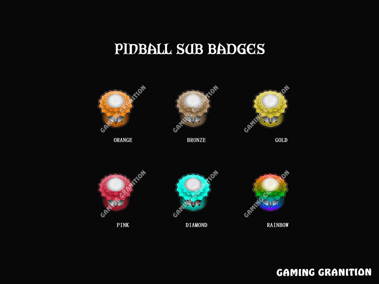 PINBALL BUTTON SUB BADGES by Gaming Granition on Dribbble