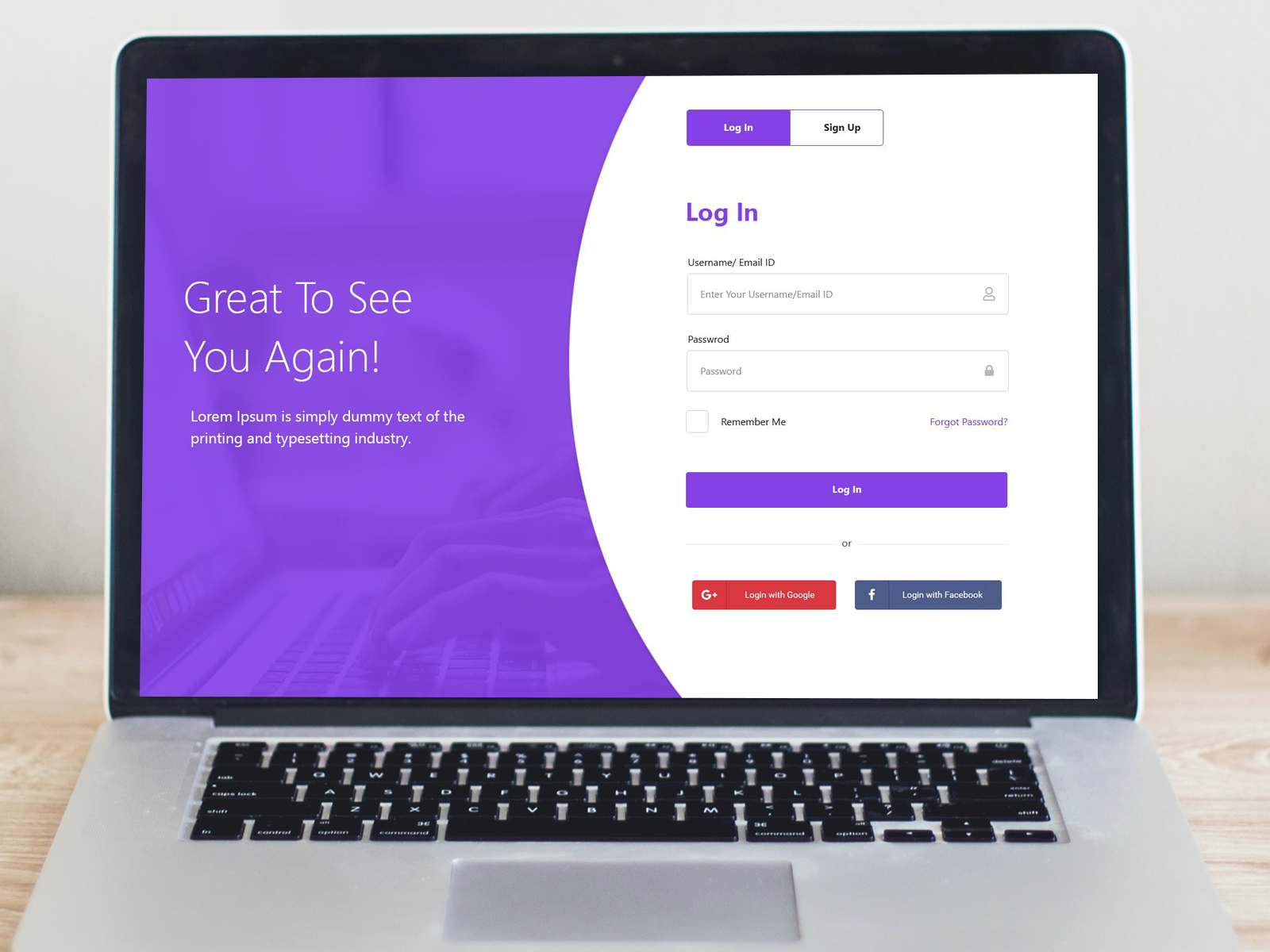 Login Page by Shankar Sharma on Dribbble