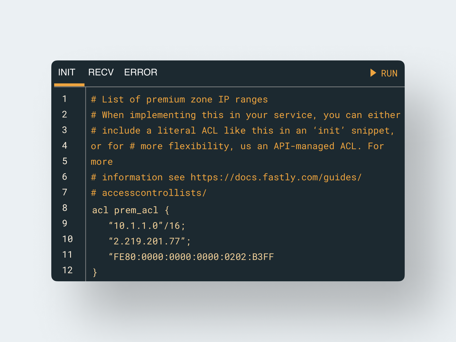 Fiddle Code Block Widget by PencilProne for Fastly on Dribbble