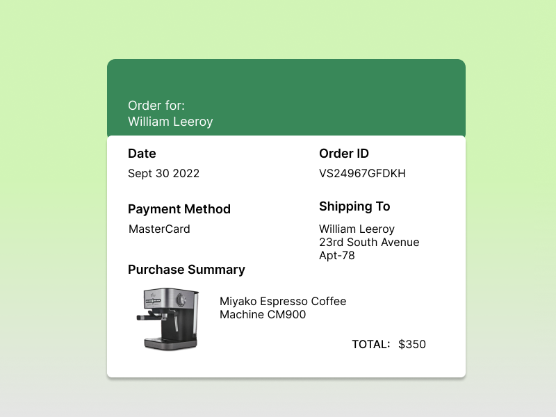 Email Receipt by Fariba on Dribbble