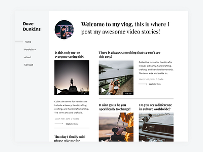 A Vlogging Site Concept Design - Day 2 Of Daily Design by Krishna Kant ...
