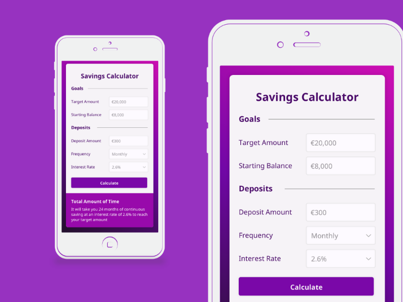 Daily UI #04 Savings Calculator by Vicki Anderson on Dribbble